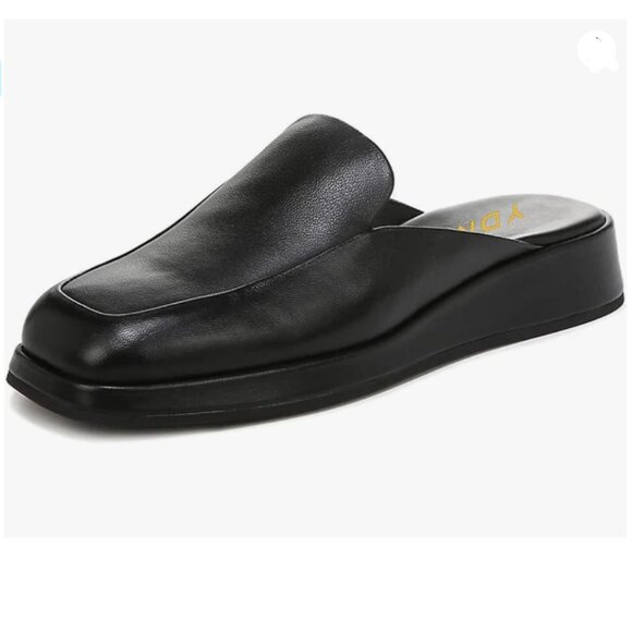 Shoes | Ydn Black Square Toe Mules Casual Wedge Heeled Clogs Backless ...